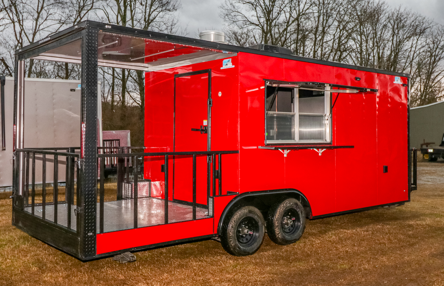 8.5×22 Red Blackout BBQ Trailer | Custom Trailer Pros