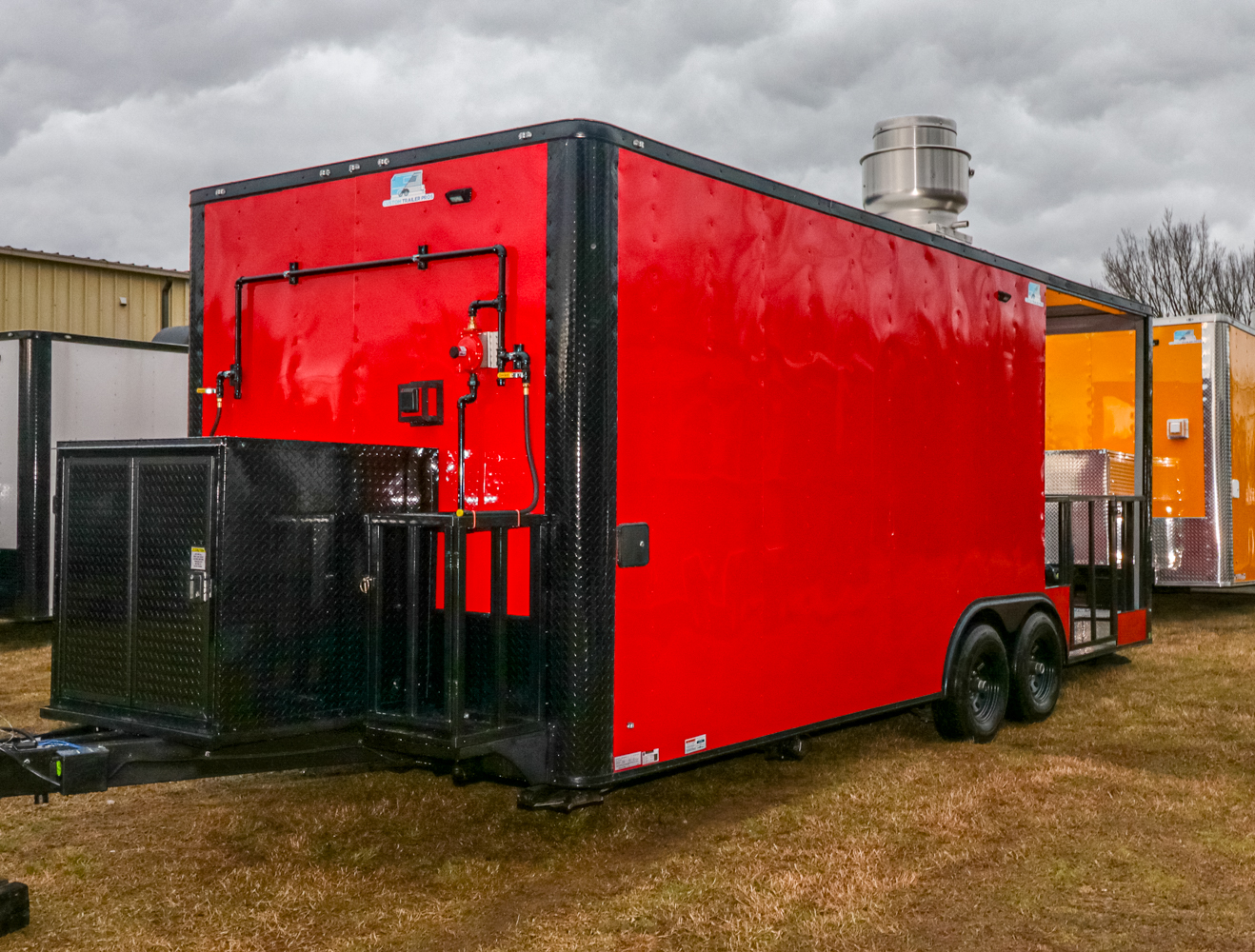 8.5×22 Red Blackout BBQ Trailer | Custom Trailer Pros